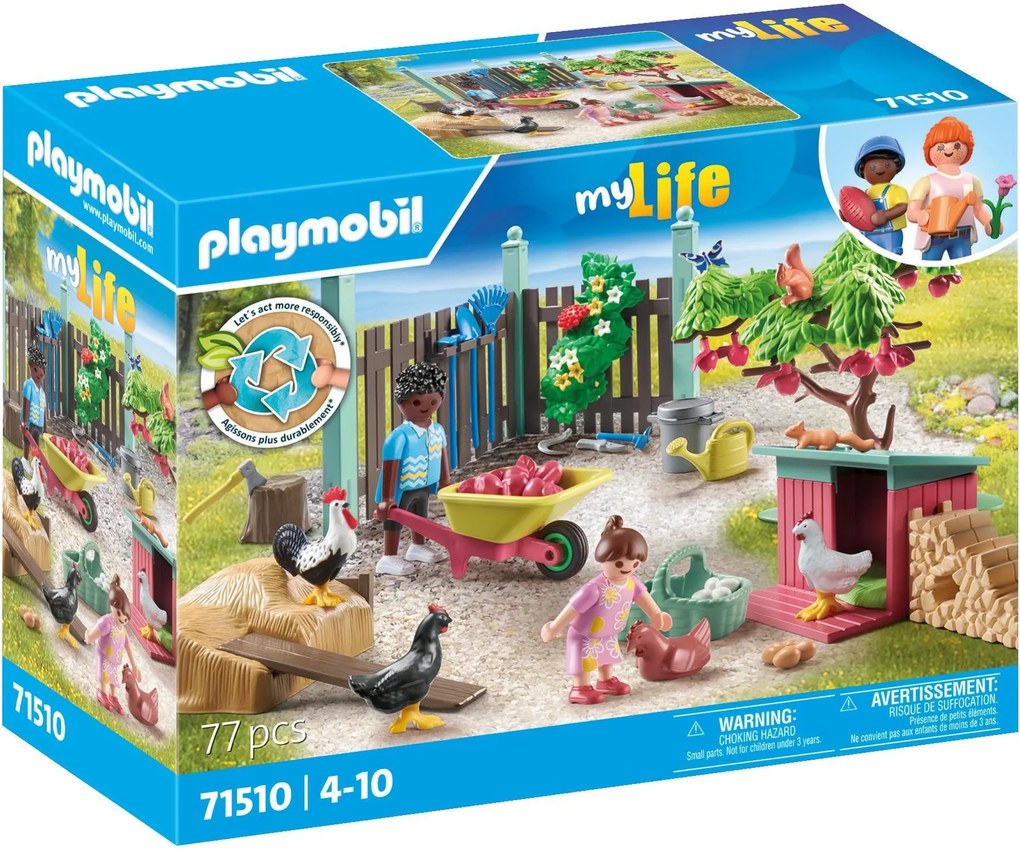 Set figurek a příslušenství playmobil 71510 malá slepičí farma v zahradě tiny house