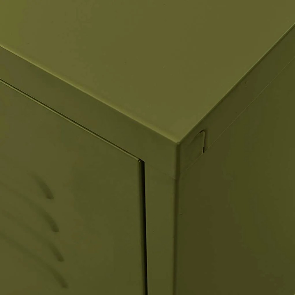 TV skříňka olivově zelená 105 x 35 x 50 cm ocel 336225