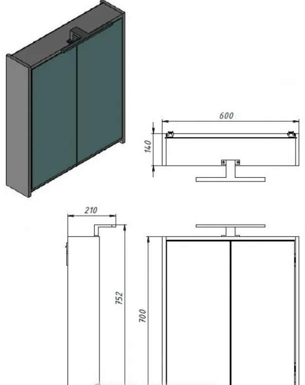 Lavedo Savona 60 zrcadlová skříňka do koupelny s LED osvětlením