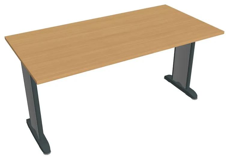 Stůl jednací rovný 160 cm - Hobis Flex FJ 1600 Dekor stolové desky: buk, Barva nohou: černá