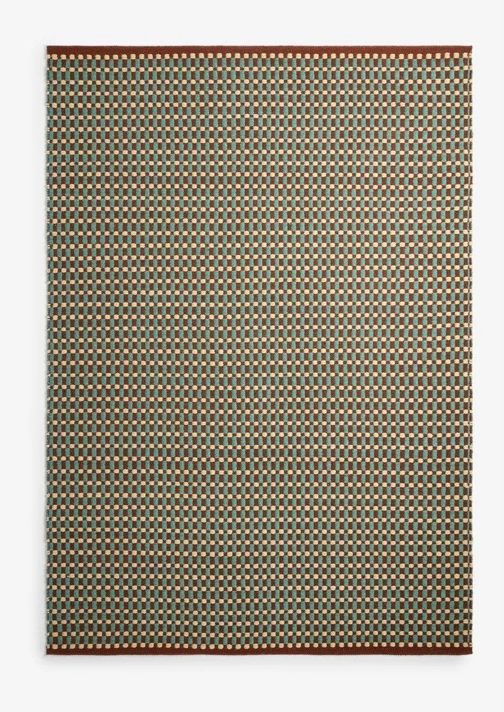 Zelenomodrý ručně tkaný koberec s příměsí vlny 200x290 cm Ember – MADE