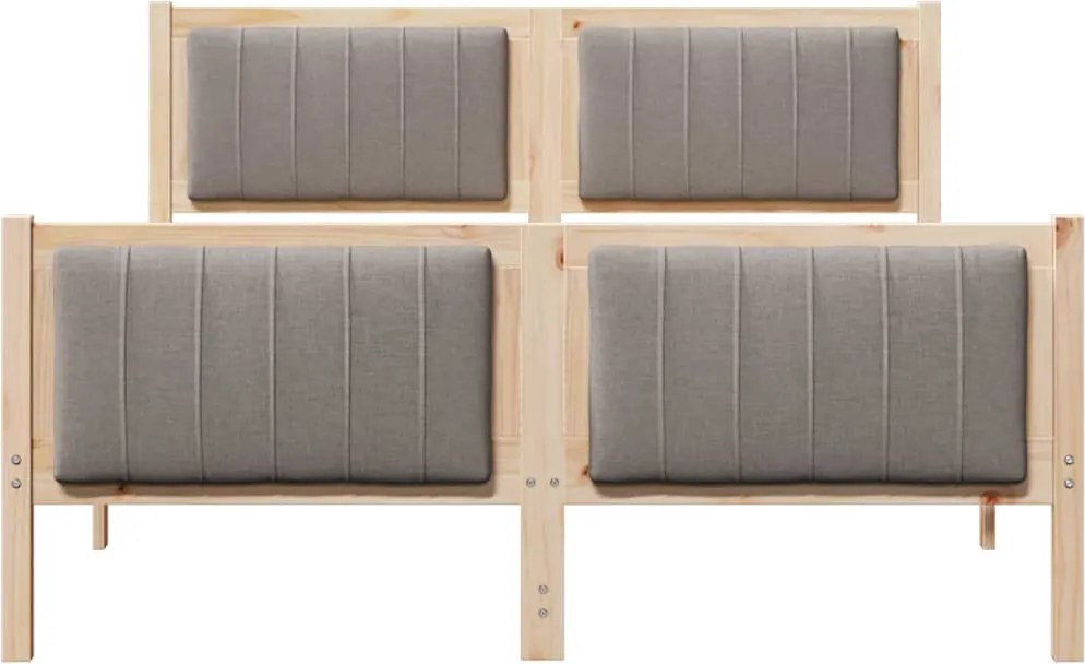 Rám postele Hnědá a taupe 140 x 200 cm Masivní borovicové dřevo 3394321