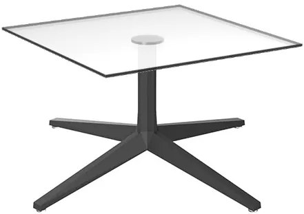 VONDOM - Čtvercový konferenční stolek FAZ se skleněnou deskou - různé velikosti