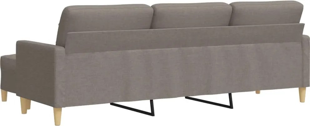 3místná pohovka s podnožkou taupe 210 cm textil 3278256