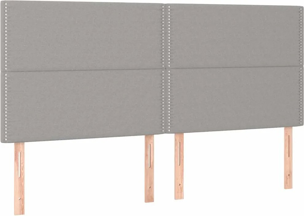 Box spring postel s matrací světle šedá 200 x 200 cm textil 3131937