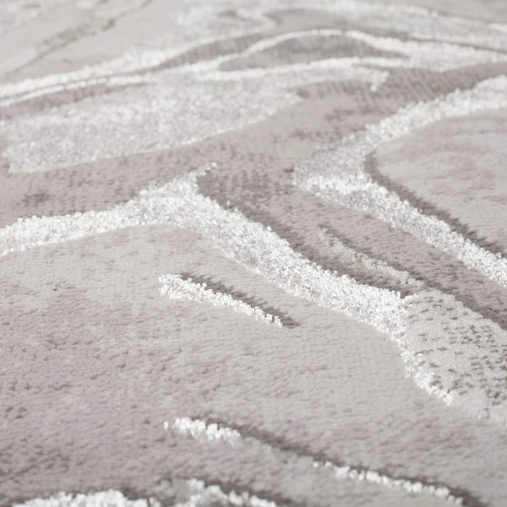 Flair Rugs, Běhoun Eris Marbled Silver, 80x300, šedá, chodba / předsíň