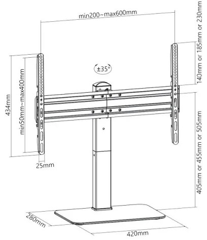 MK FLORIA Superior SUPSTV020 - Stojací držák pro TV 37-70" černá