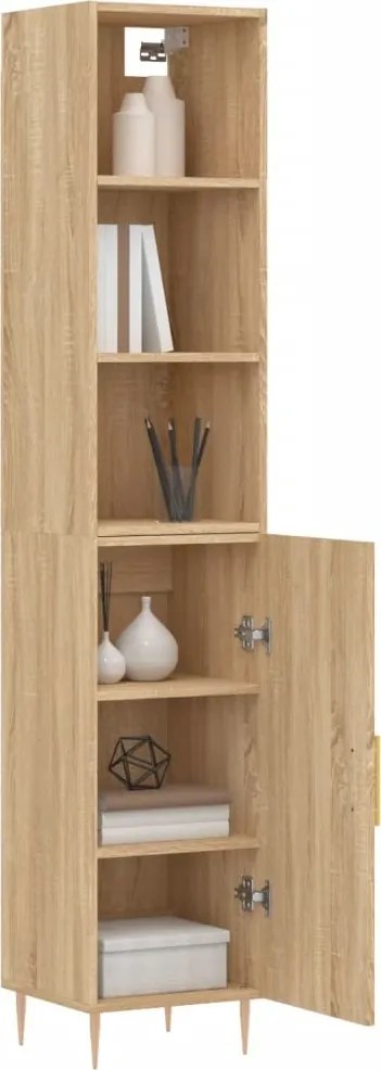 vidaXL Skříň highboard 34,5 x 34 x 180 cm kompozitní dřevo [3189624] Barva: dub sonoma