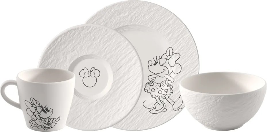 Villeroy&Boch Villeroy & Boch Manufacture Rock blanc - Mickey Mouse snídaňový set, 4 kusy