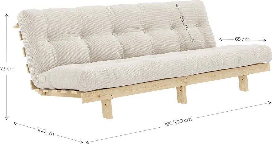 Růžová manšestrová rozkládací pohovka 190 cm Lean – Karup Design