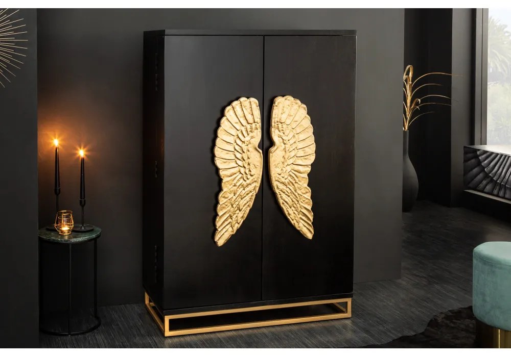 Massive home | Barová masivní komoda Black Angel 140cm
