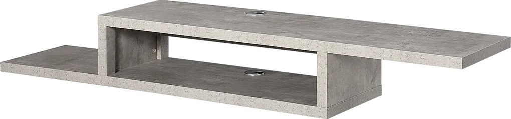 HOMCOM Nástěnný TV Stojan - Floating Wall Shelf - Niche, Otvory pro Kabely - Šedý | Aosom