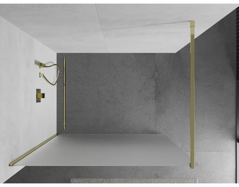 Mexen Kioto sprchová zástěna 70x200 cm 8 mm, zlatý profil, sklo efekt námrázy, 800-070-101-50-30
