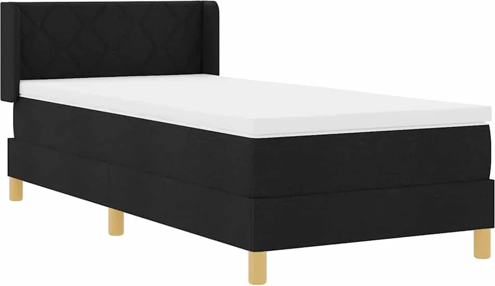 Postel s boxspringem s čelo Černá 200 x 100 cm textil 3341344