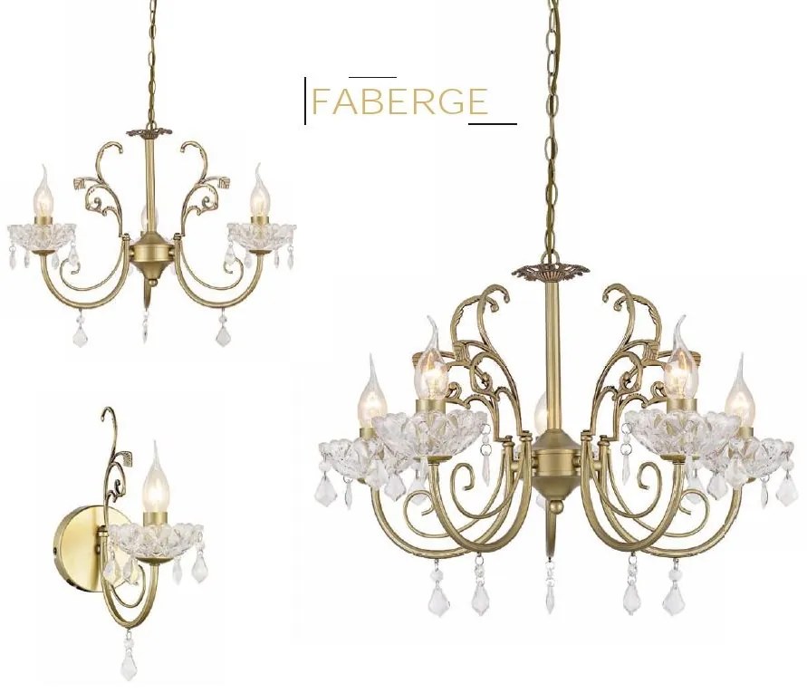 ACA DECOR Závěsné svítidlo FABERGE max. 3x40W/E14/230V/IP20