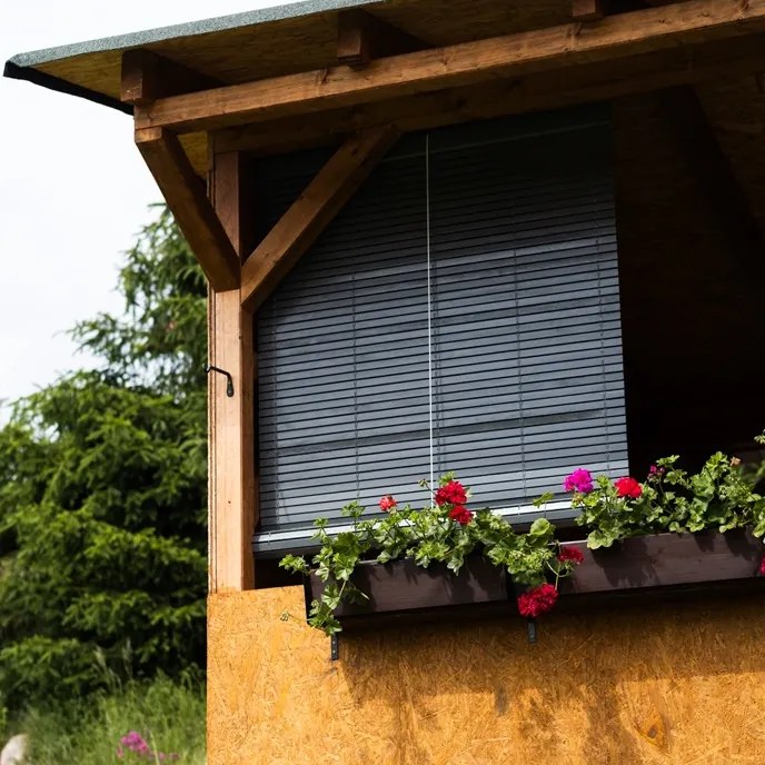 Vingo Dřevěná roleta na pergolu - šedá, 2. jakost Šířka rolety: 120 cm, Rozvin rolety: 200 cm