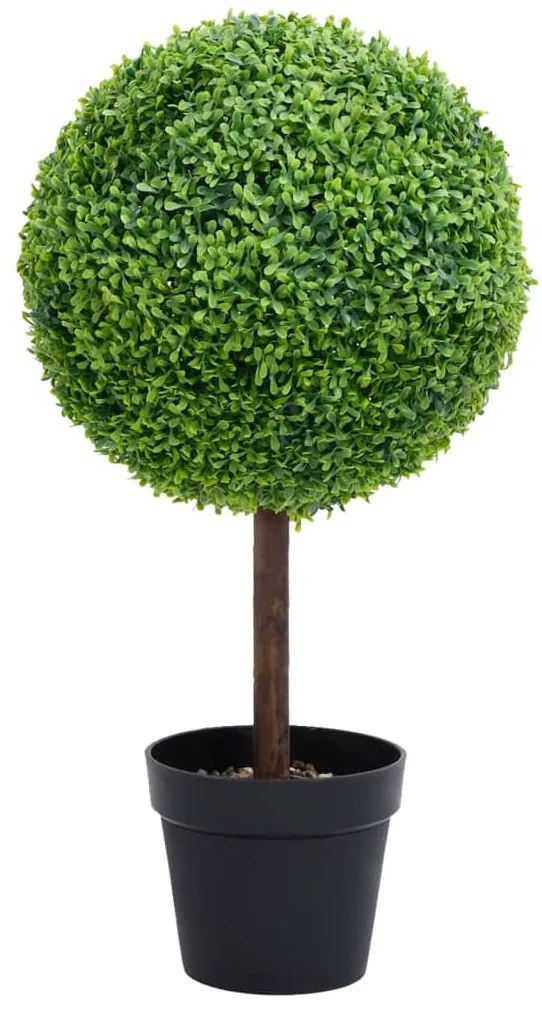 Umělý zimostráz ve tvaru koule s květináčem zelený 71 cm 336508