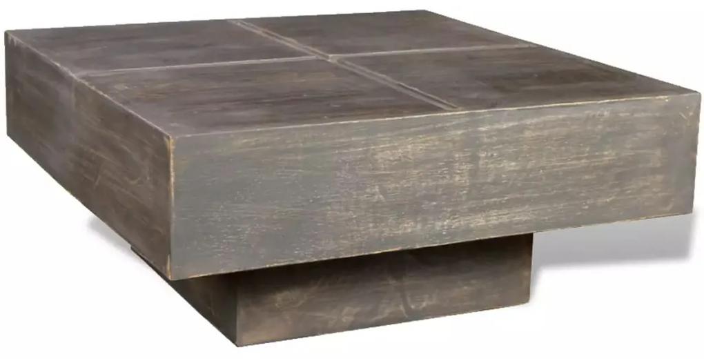 Konferenční stolek z mangovníkového dřeva - čtvercový | tmavě hnědý