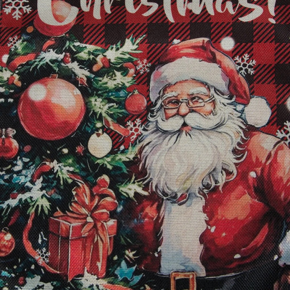 EUROFIRANY VÁNOČNÍ BĚHOUN NA STŮL SANTA CLAUS 33X183 CM VZOROVANÝ