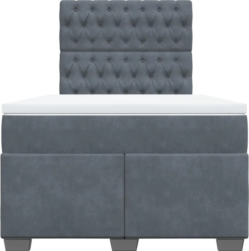 Box spring postel s matrací tmavě šedý 120x190 cm samet 3293165