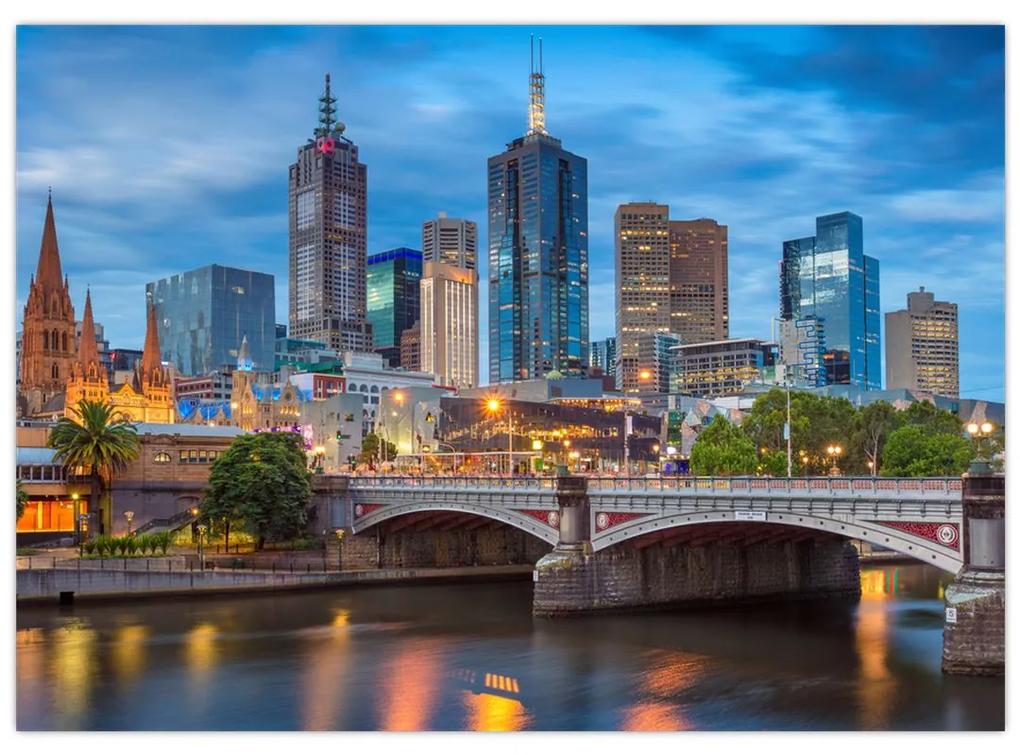 Skleněný obraz města Melbourne (70x50 cm)