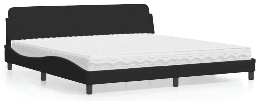 Postel s matrací Dover černá 200 x 200 cm samet 3208473