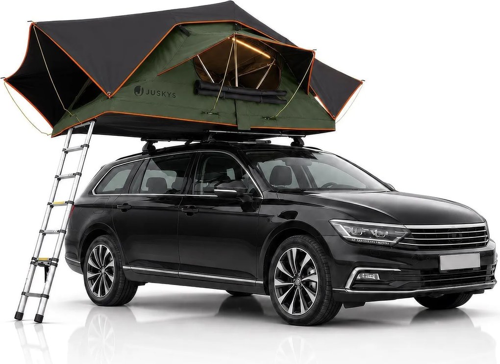 Juskys Autostan Lago pro 2–3 osoby Barva: černá / olivově zelená, Velikost: 140 × 240 cm