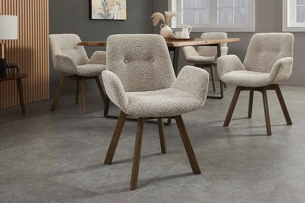 Designová otočná židle Yanisin taupe / hnědá