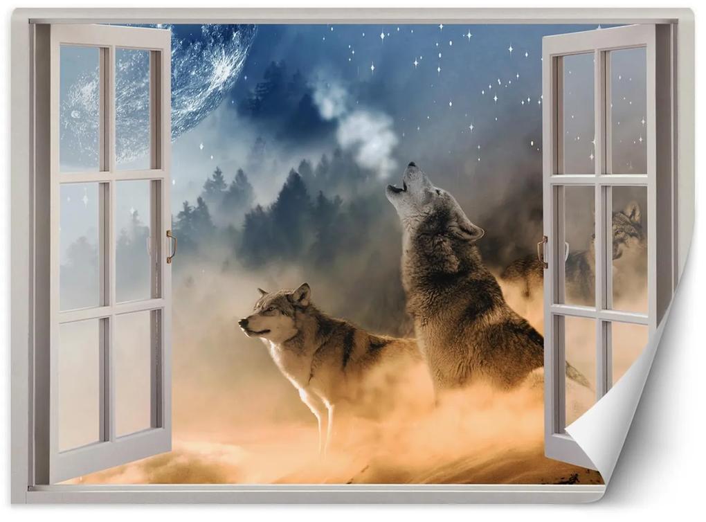 Gario Fototapeta Okno - vytí vlků Materiál: Vliesová, Rozměry: 140 x 100 cm