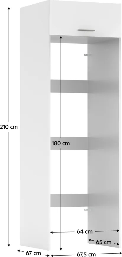 Kondela Skříňka nad pračku a sušičku, bílá, JERGI