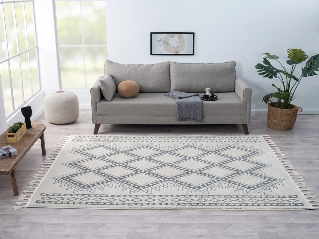 My Flair, Kusový koberec Moroccan Delight weiß, 200x290, černobílá, ložnice