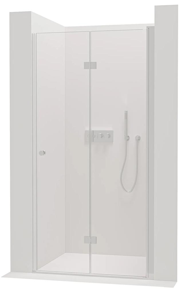 CERANO - Sprchové skládací dveře Volpe L/P - chrom, transparentní sklo - 100x190 cm
