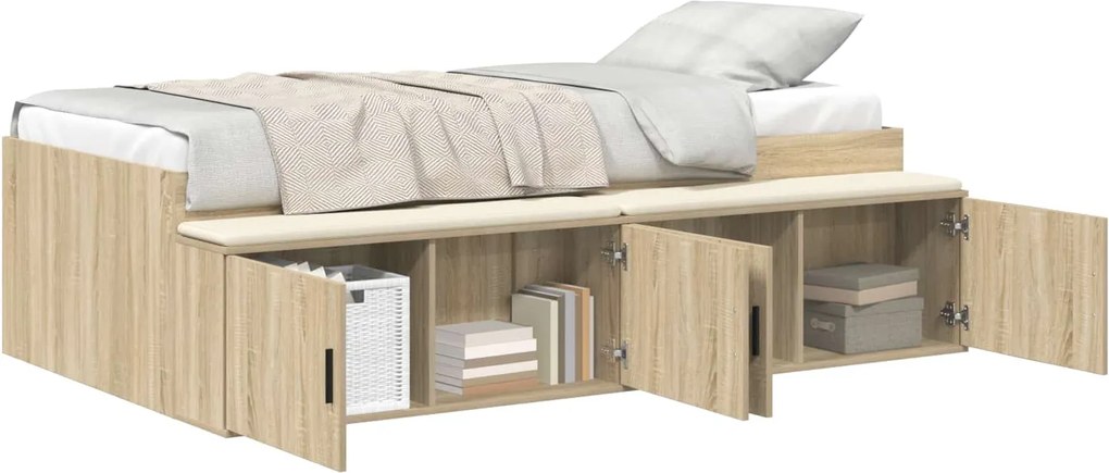 Rám postele se zásuvkou Sonoma dub 90 x 190 cm Kompozitní dřevo 3335207