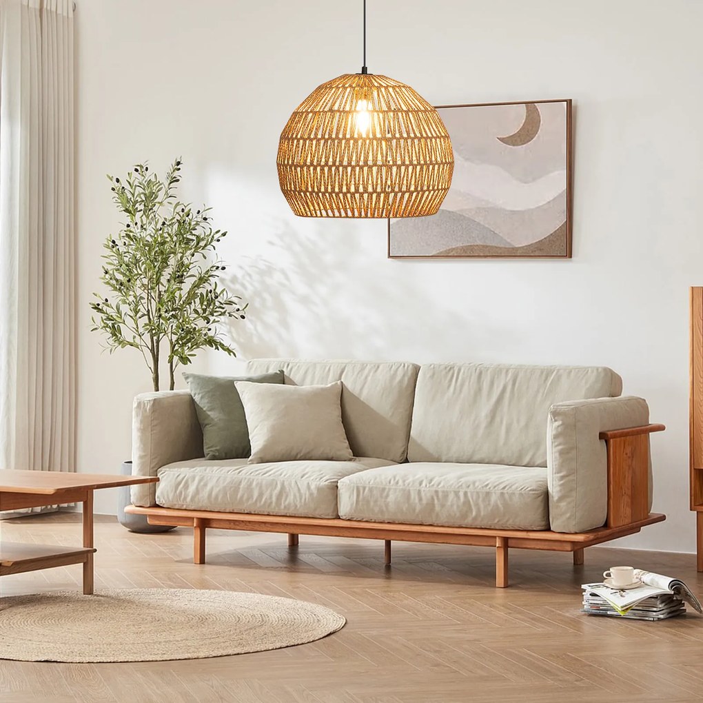 Costway Pletené závěsné svítidlo Boho stropní svítidlo