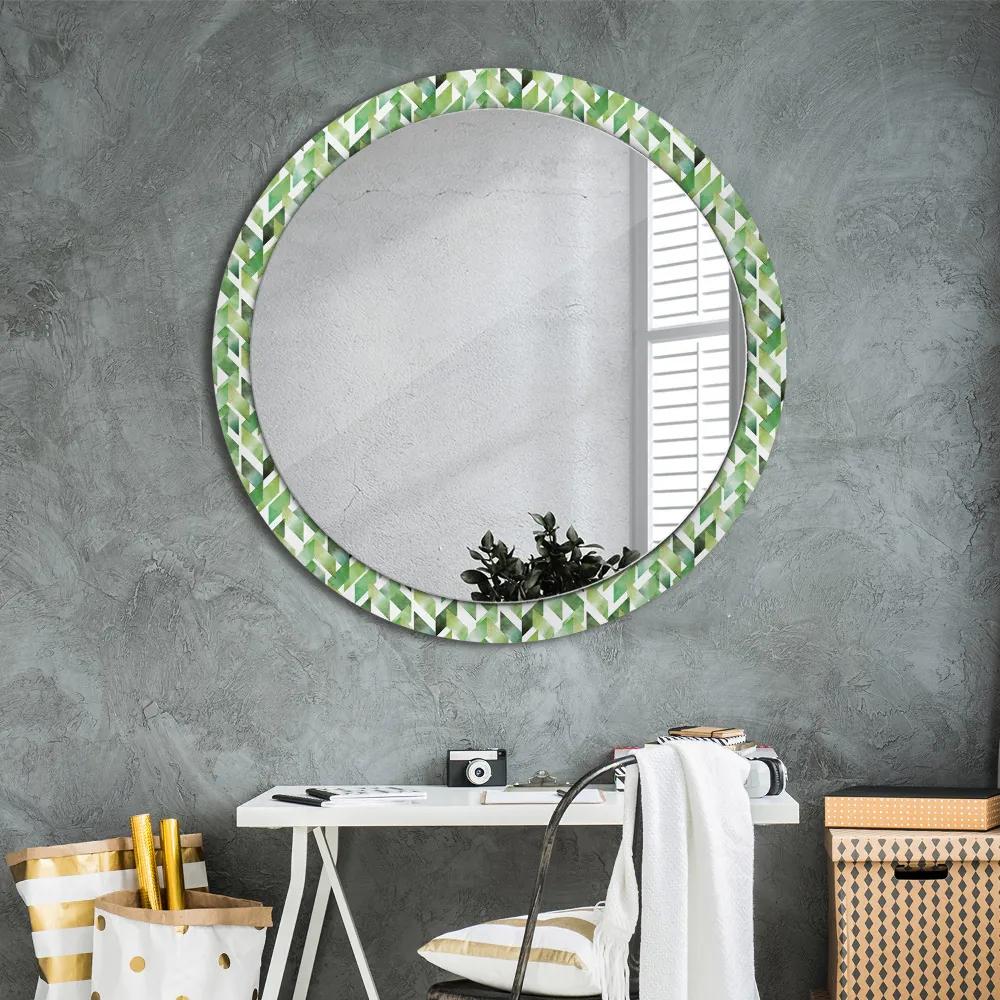 Kulaté dekorativní zrcadlo Rybí kost fi 100 cm