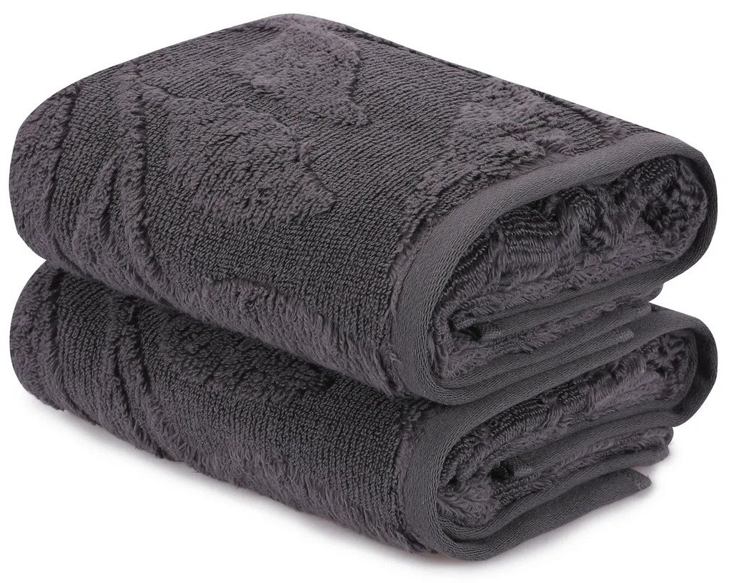 L´essentiel Maison Ručník, Set 2 ks Estela - Dark Grey, Tmavá Šedá