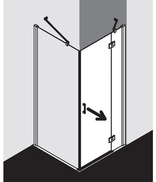 Kermi Osia Dveře 90 cm, čiré sklo, pravé