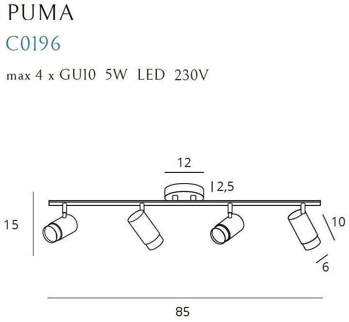 Maxlight Stropní svítidlo Maxlight C0196 PUMA 4