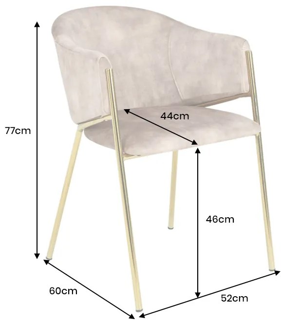 Designová židle Nikolai šampaňský samet