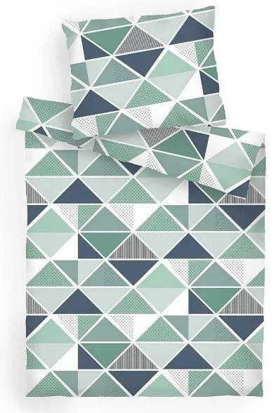 DADKA Povlečení bavlna Pyramidy mentol 140x200, 70x90 cm