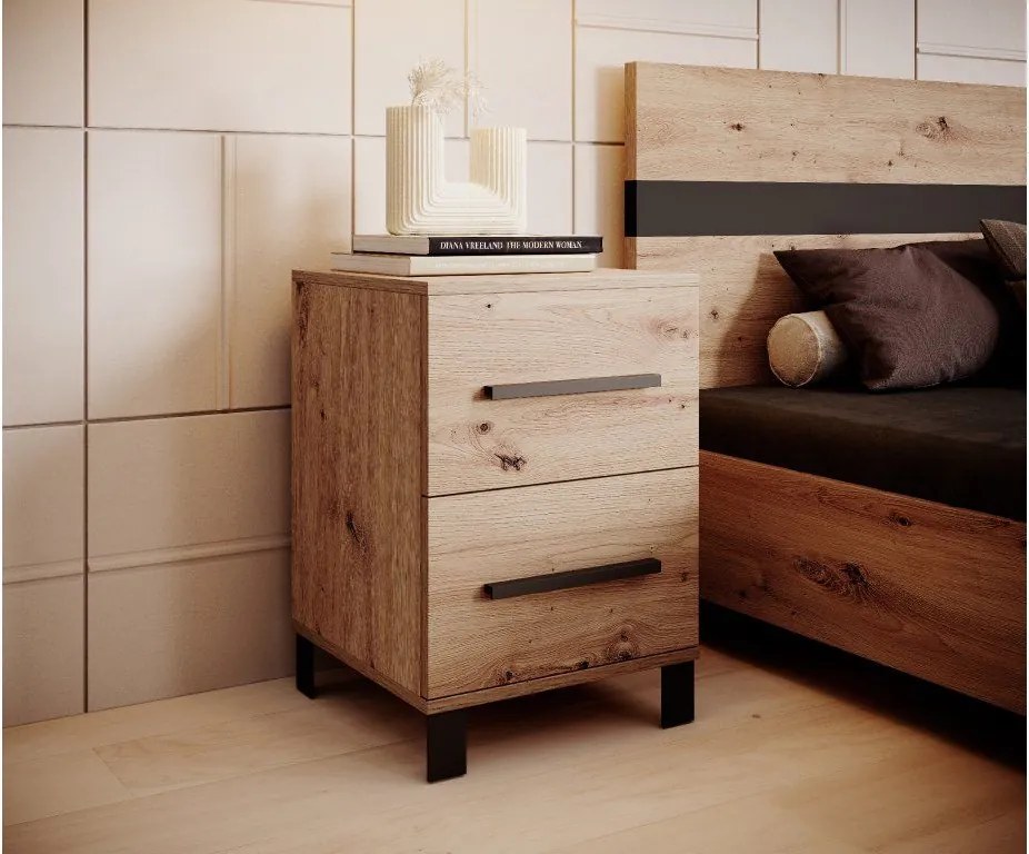 ADRK Furniture Noční stolek se zásuvkami MALEN