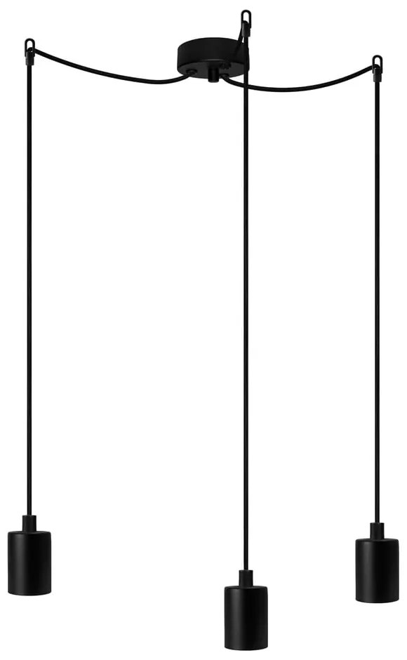 Černé závěsné svítidlo se 3 kabely Bulb Attack Cero Basic