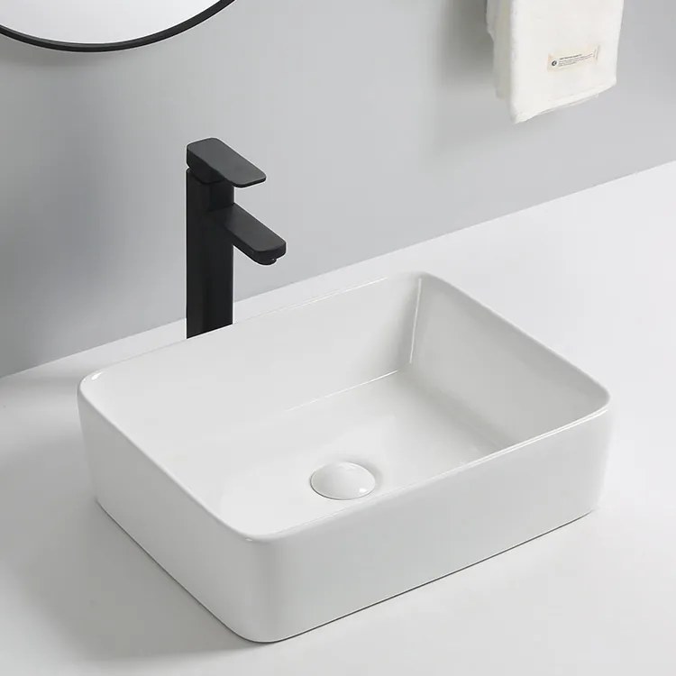 Erga Kamilah, umyvadlo na desku 480x370x130 mm, bílá lesklá, ERG-V03-9103B-WH