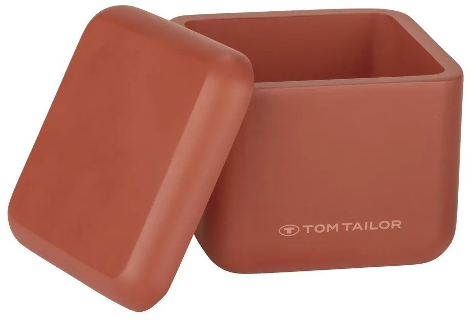 Oranžový koupelnový organizér na vatové tampony z polyresinu Tom Tailor T-Rounded – Wenko