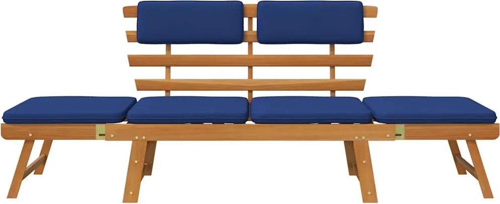 Zahradní lavice s poduškami 2-v-1 190 cm masivní akáciové dřevo 312120