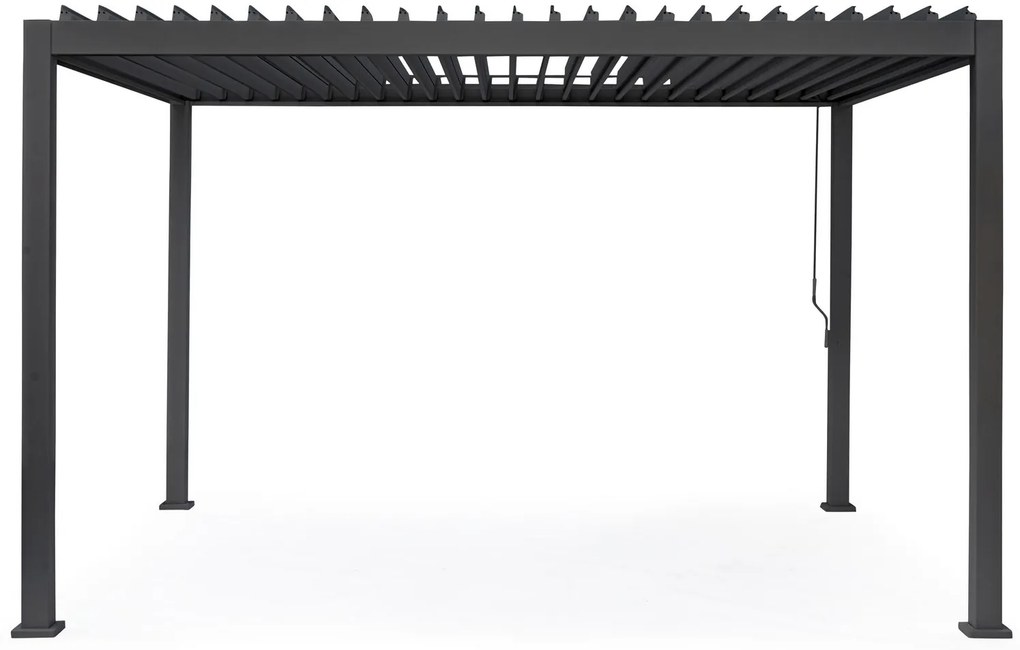 BIZZOTTO Antracitová hliníková pergola s uzavíracími lamelami OCEAN 3x4m 0795772