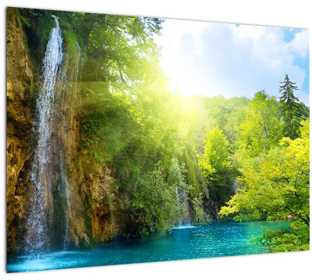 Obraz - vodopády v pralese (70x50 cm)