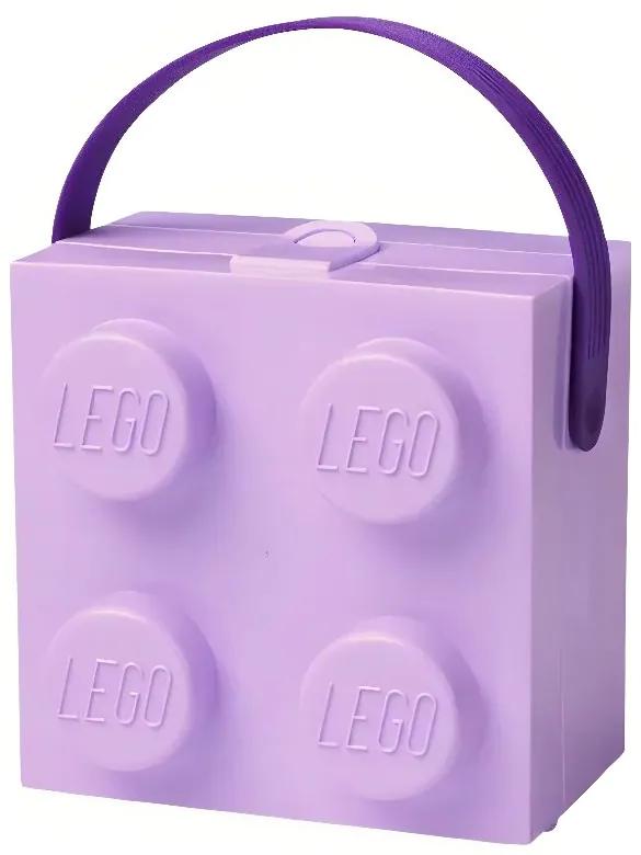 OnaDnes -20% Lego® Fialový svačinový box s rukojetí LEGO® Storage 16,5 x 16,5 cm