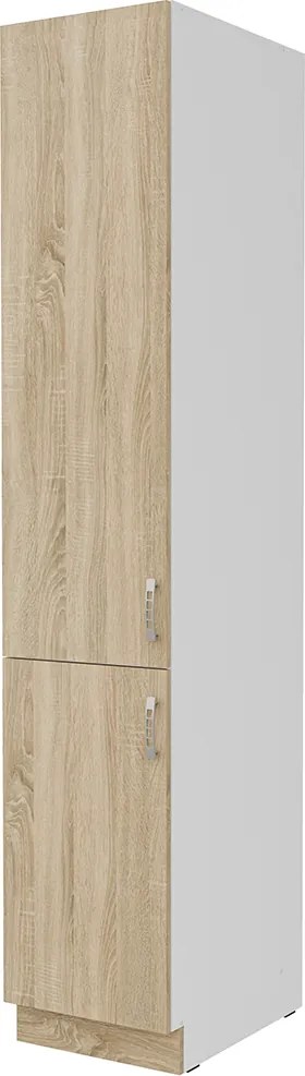 SARA | vysoká skříňka 40 DK-210 2F policová | 40 cm | bílá/dub sonoma