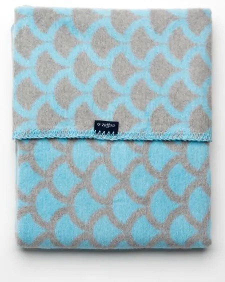WOMAR Dětská bavlněná deka se vzorem Womar 75x100 modro-šedá